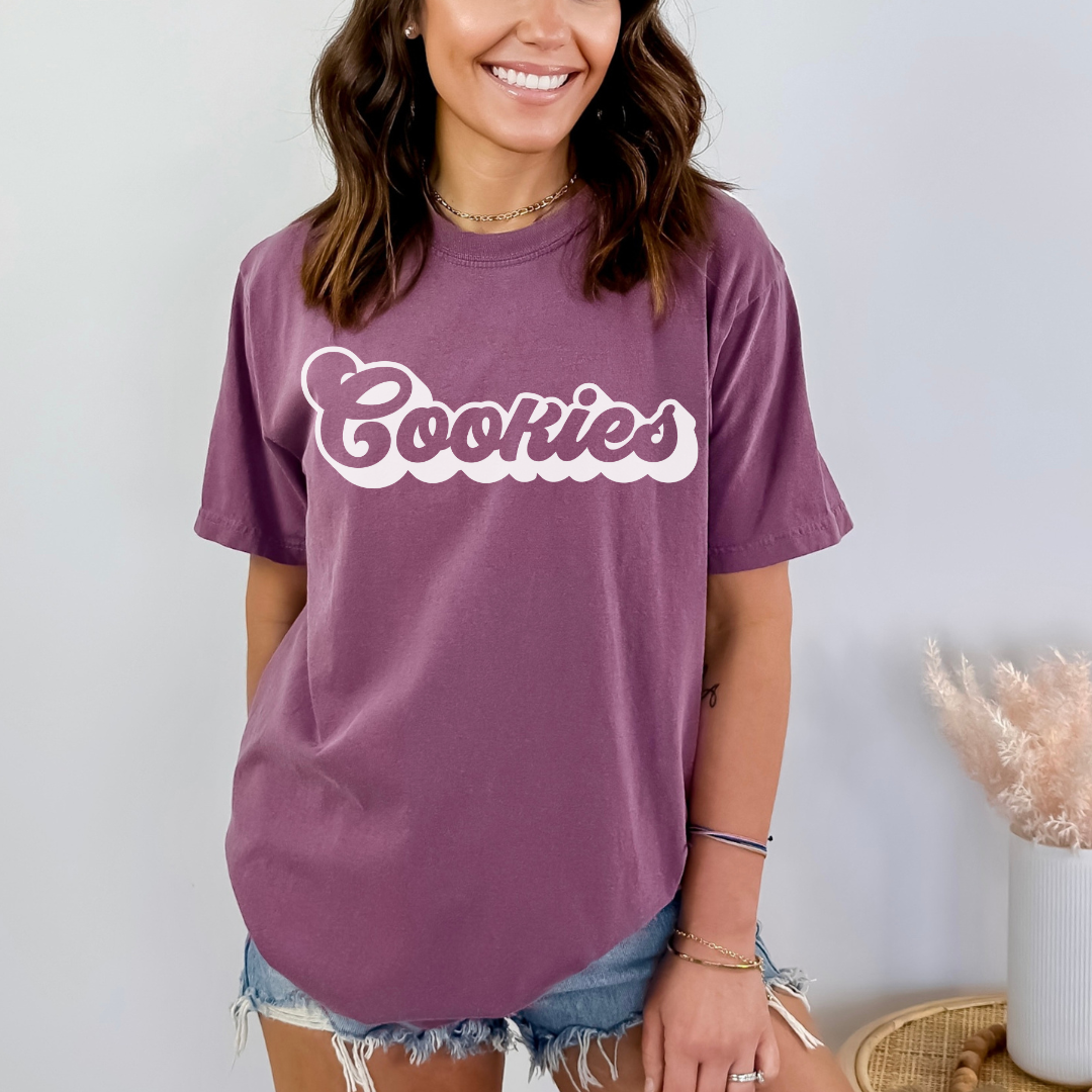 Cursive Cookies White (multiple colors) – Bakery Tee Co
