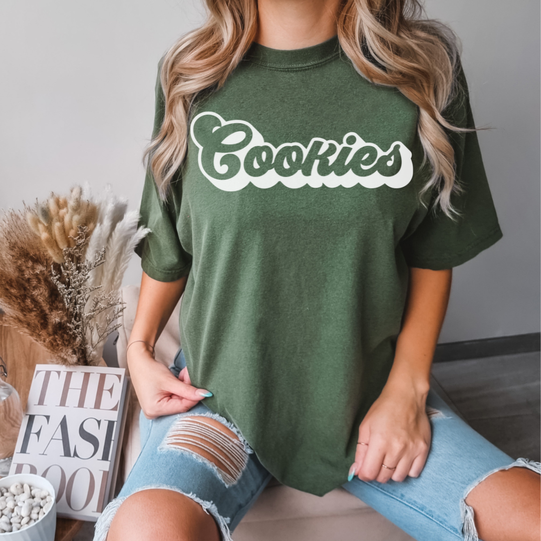 Cursive Cookies White (multiple colors) – Bakery Tee Co