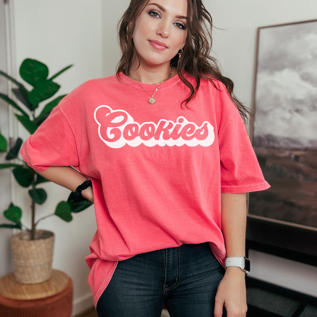 Cursive Cookies White (multiple colors) – Bakery Tee Co
